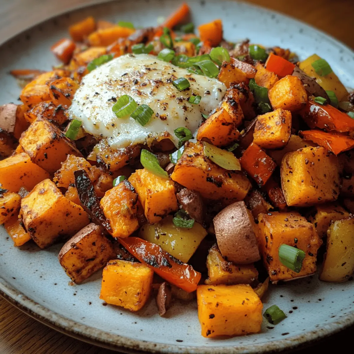 Best Crispy Breakfast Hash with Sweet Potatoes and Peppers Recipe